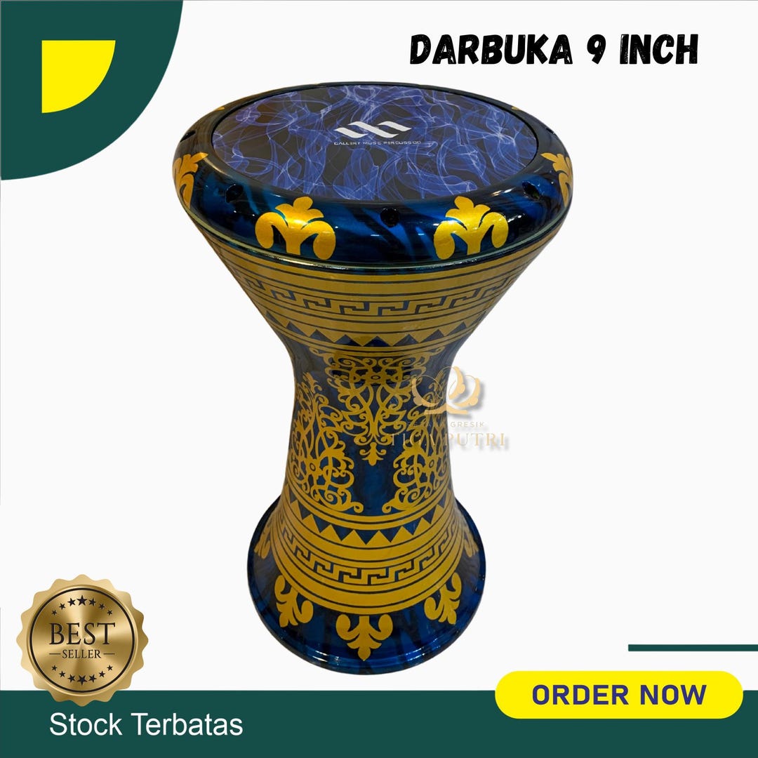 Blue Gold Darbuka Drum 9 Inch – Arabic Doumbek Tabla Hand Drum ...