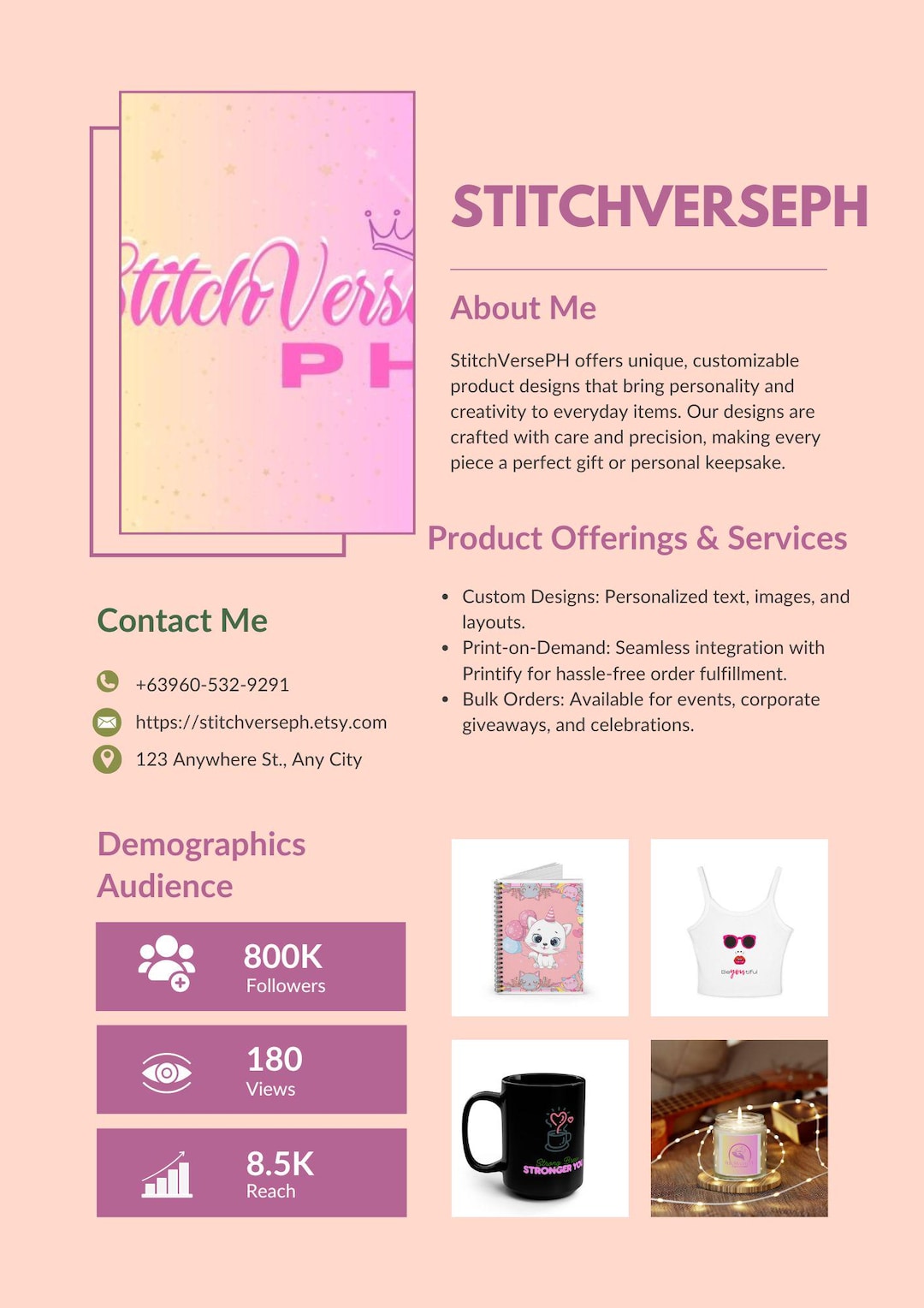 Editable Media Kit Template | Canva| Small Business Marketing Kit ...