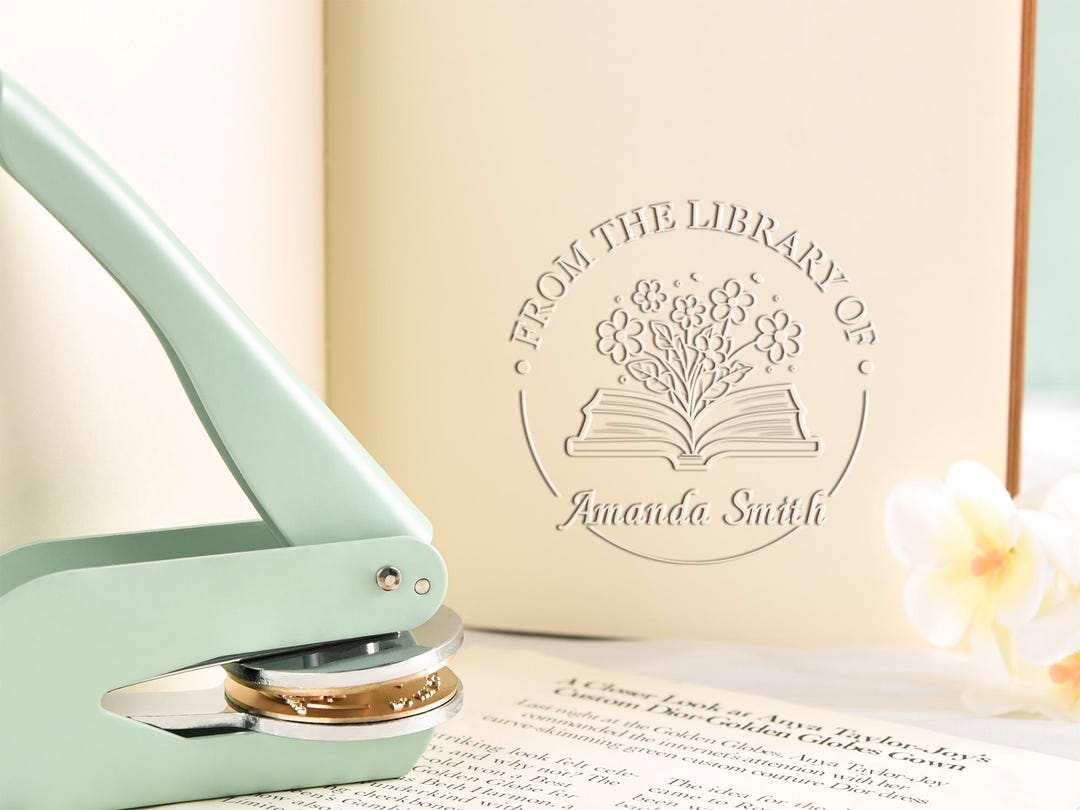 Custom Books Embosser, From the Library Of, Personalized Embosser Stamp ...