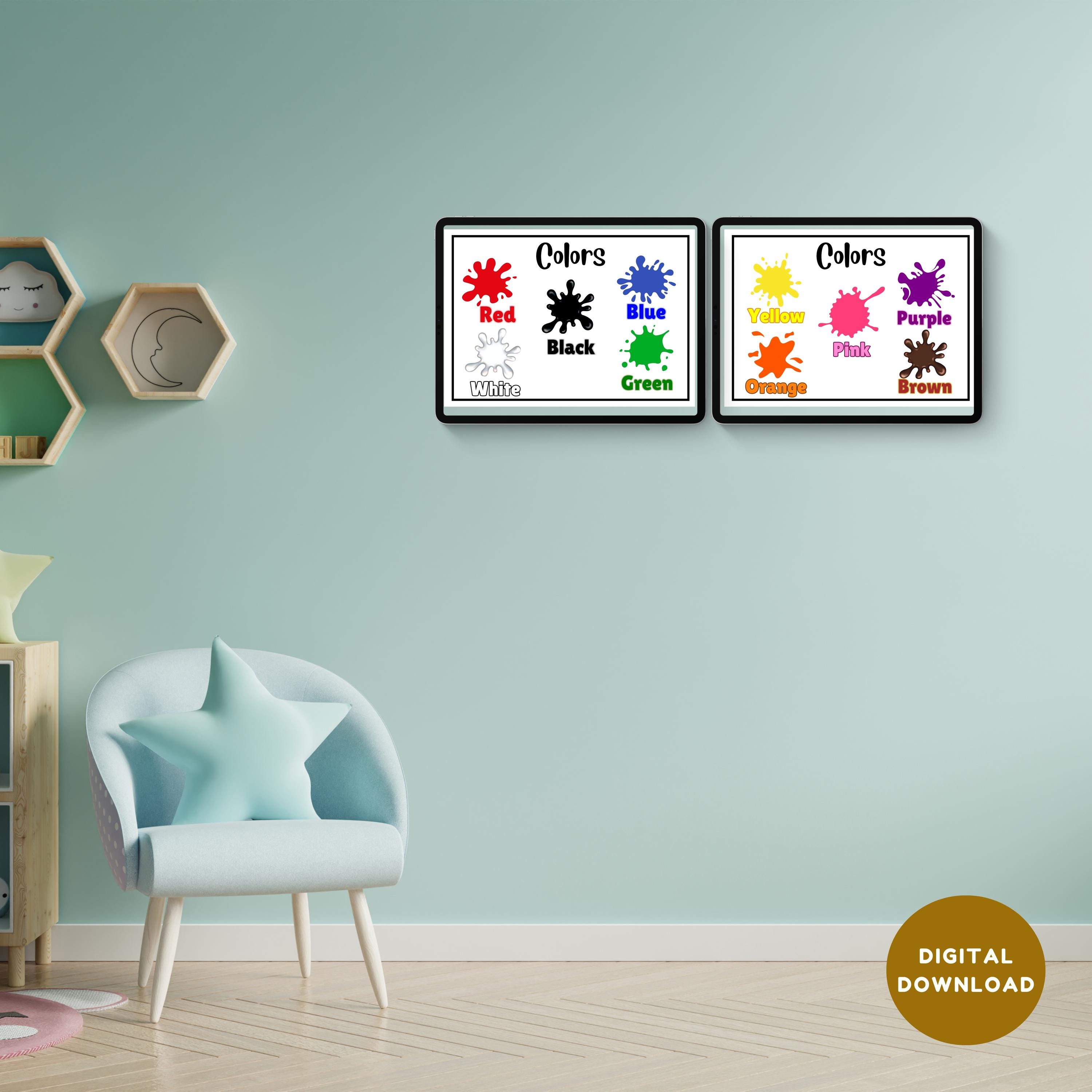 Montessori Colors Educational Poster Set for Kids | Learn Colors ...