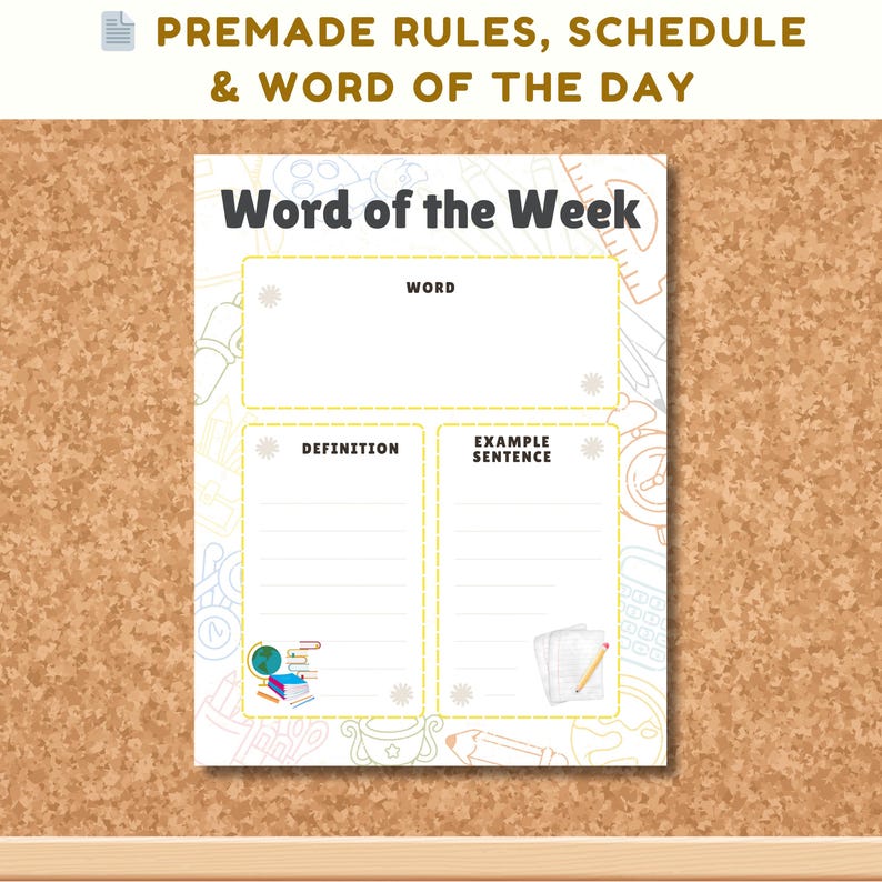 Homeschool Poster Set, Daily Schedule, Word of the Day, Rules Poster ...