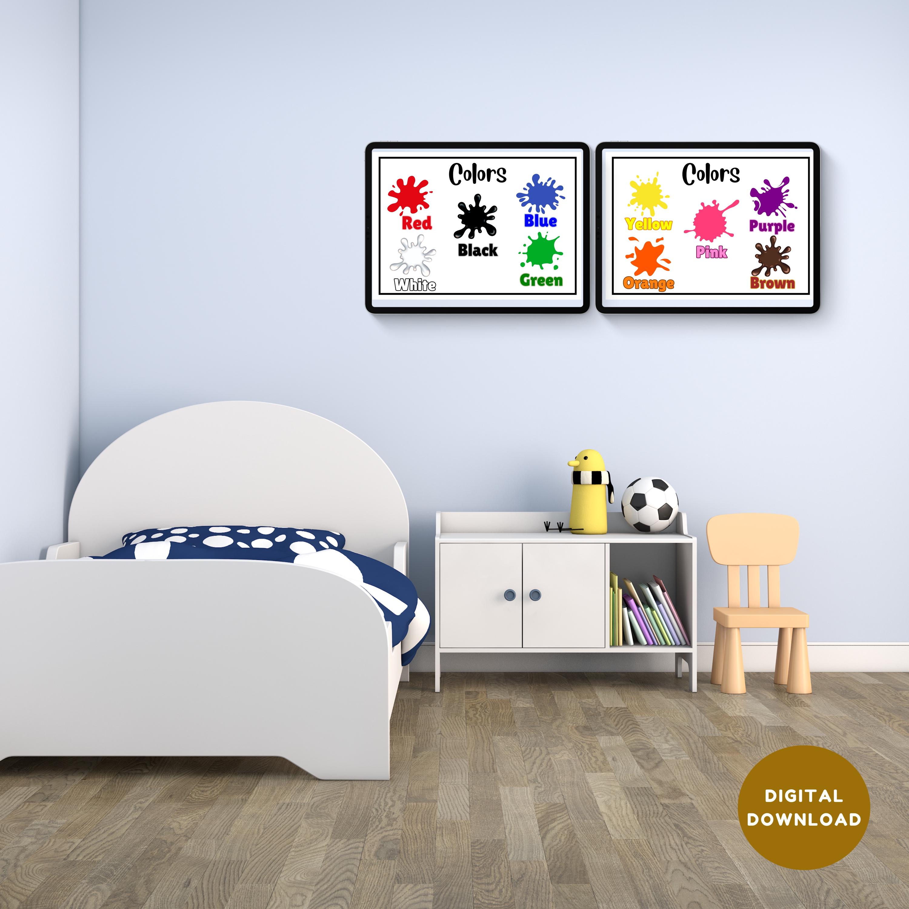 Montessori Colors Educational Poster Set for Kids | Learn Colors ...