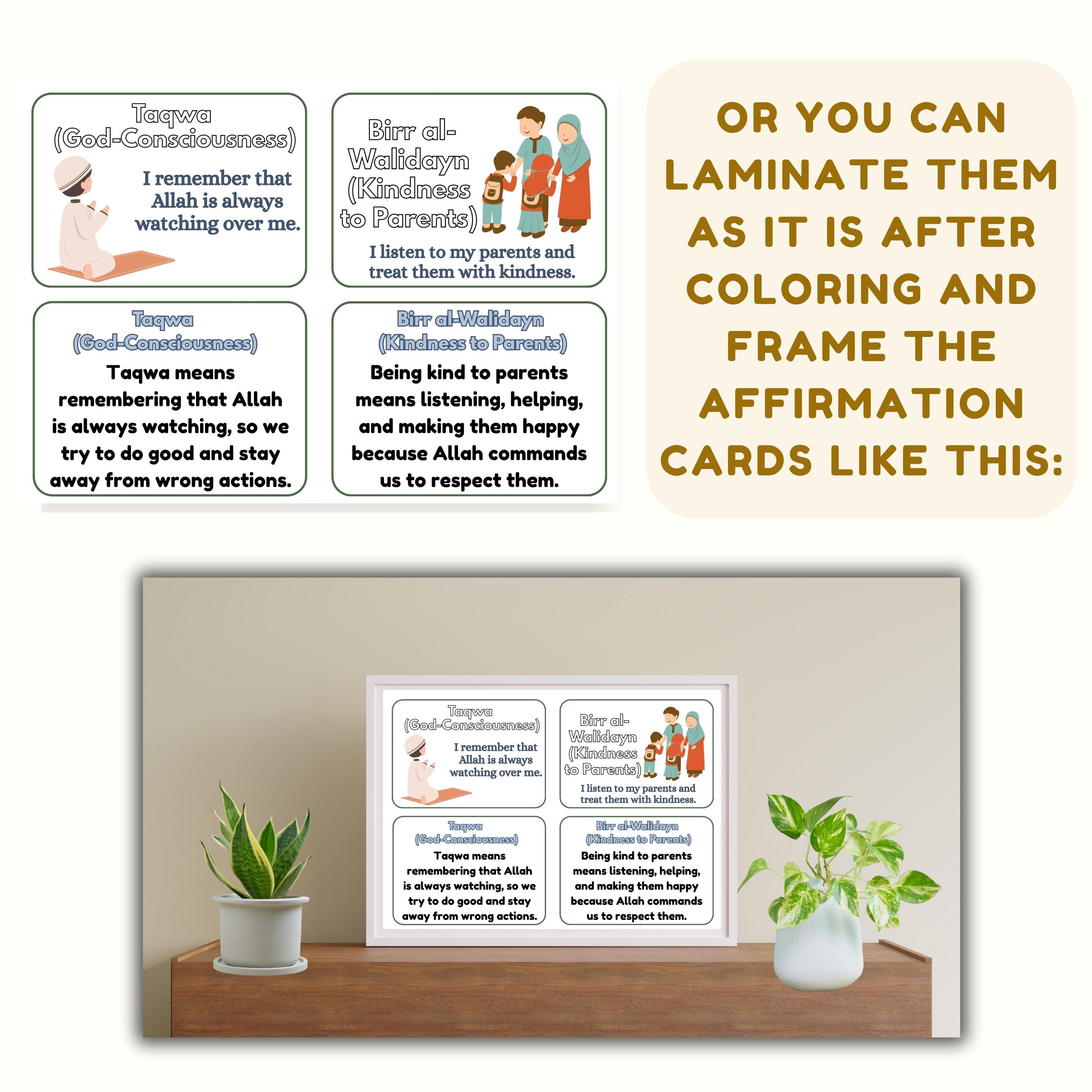 30 Islamic Affirmation Cards for Kids Printable | Positive Muslim ...