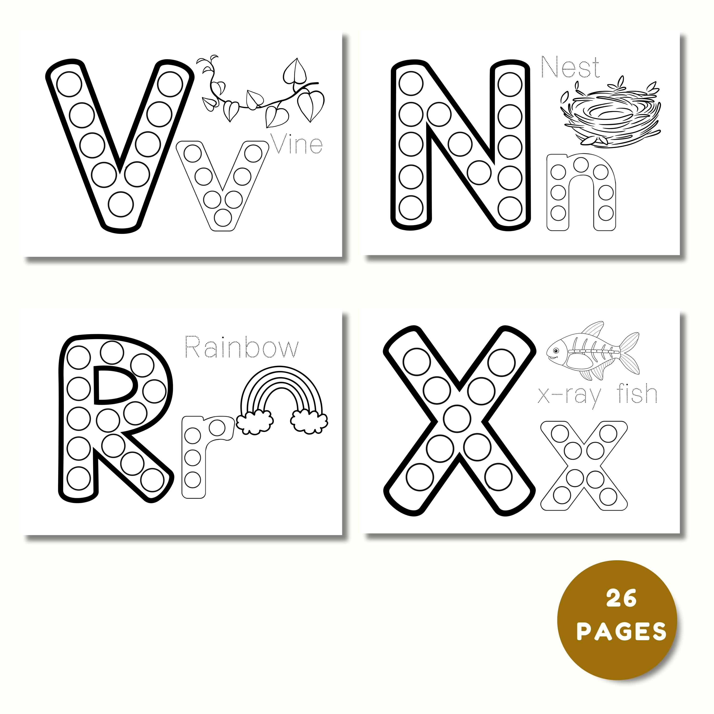 Dot Sticker Worksheet, Do a Dot Alphabet Printable Worksheets, Alphabet ...