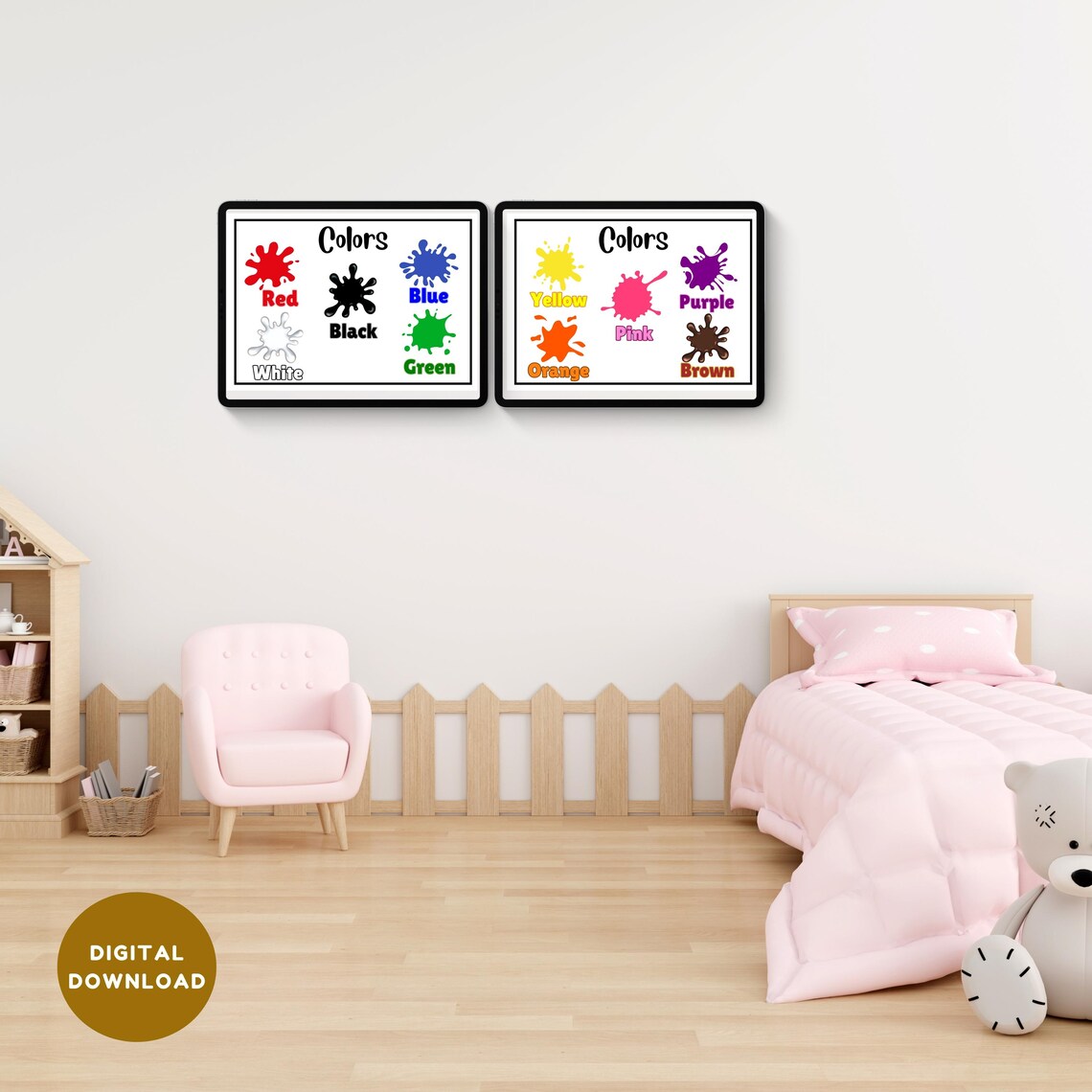 Montessori Colors Educational Poster Set for Kids | Learn Colors ...