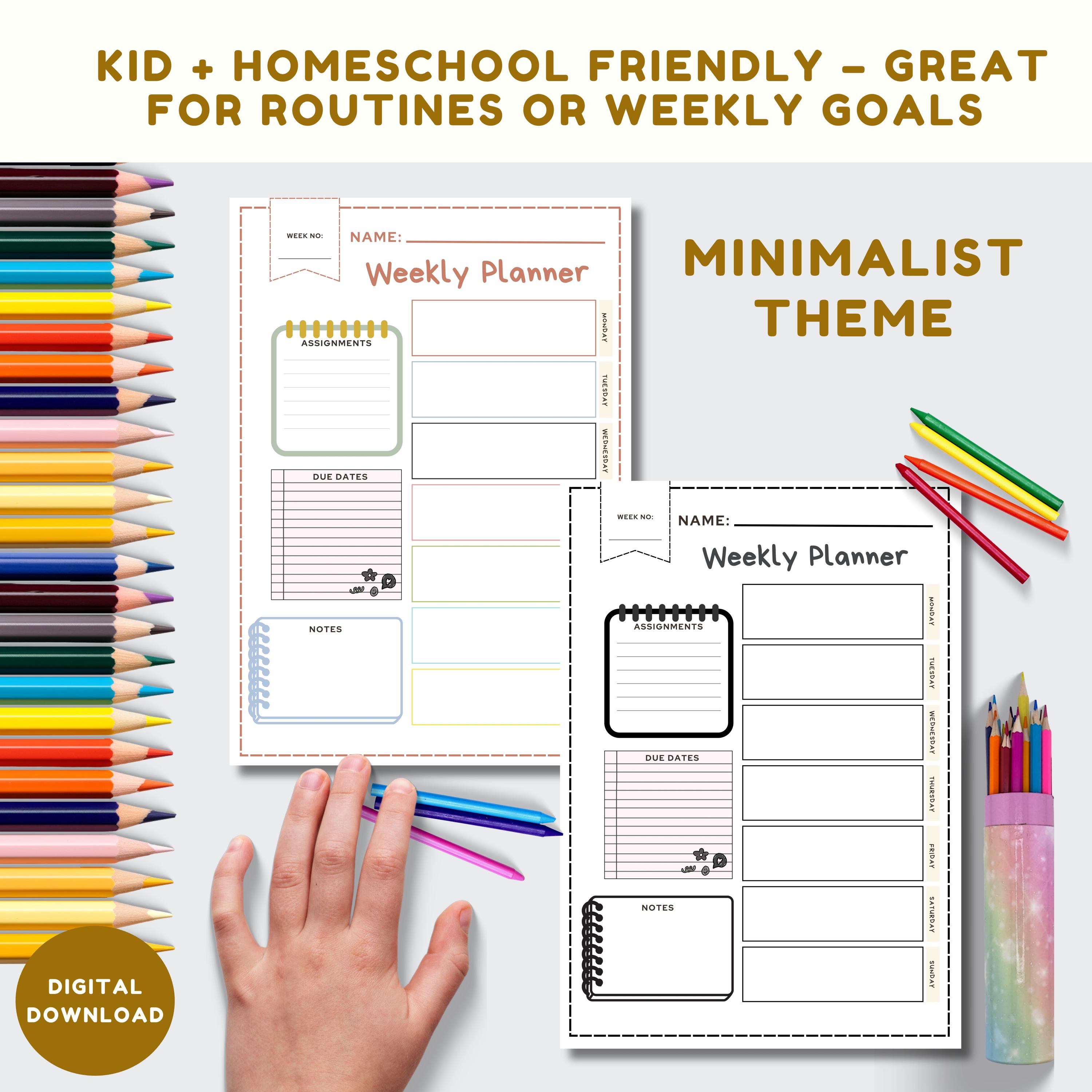 Bundle Weekly Planner Printable, Themed Planners, Homeschool Weekly ...