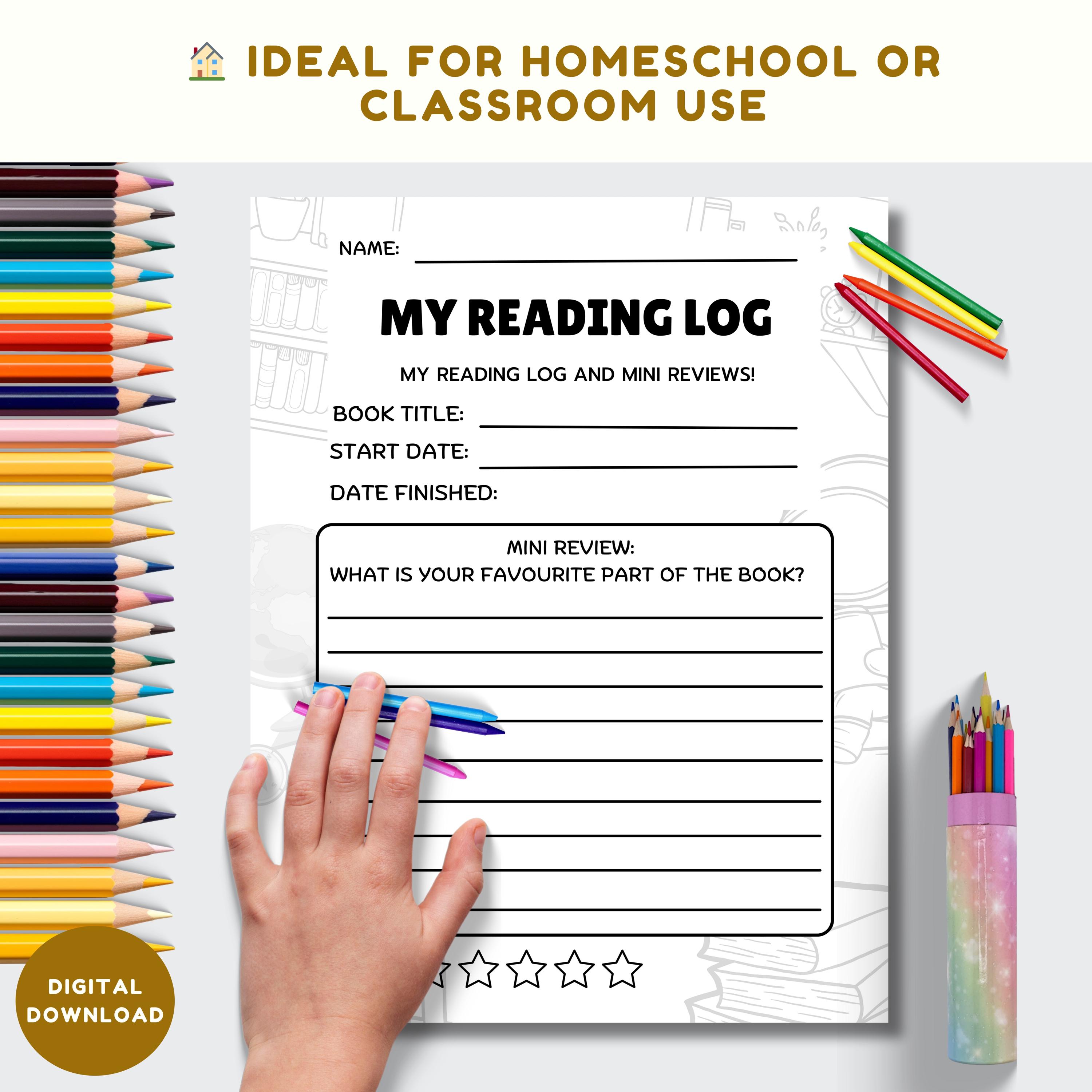 Reading Log Printable for Kids, Student Reading Tracker, Printable ...