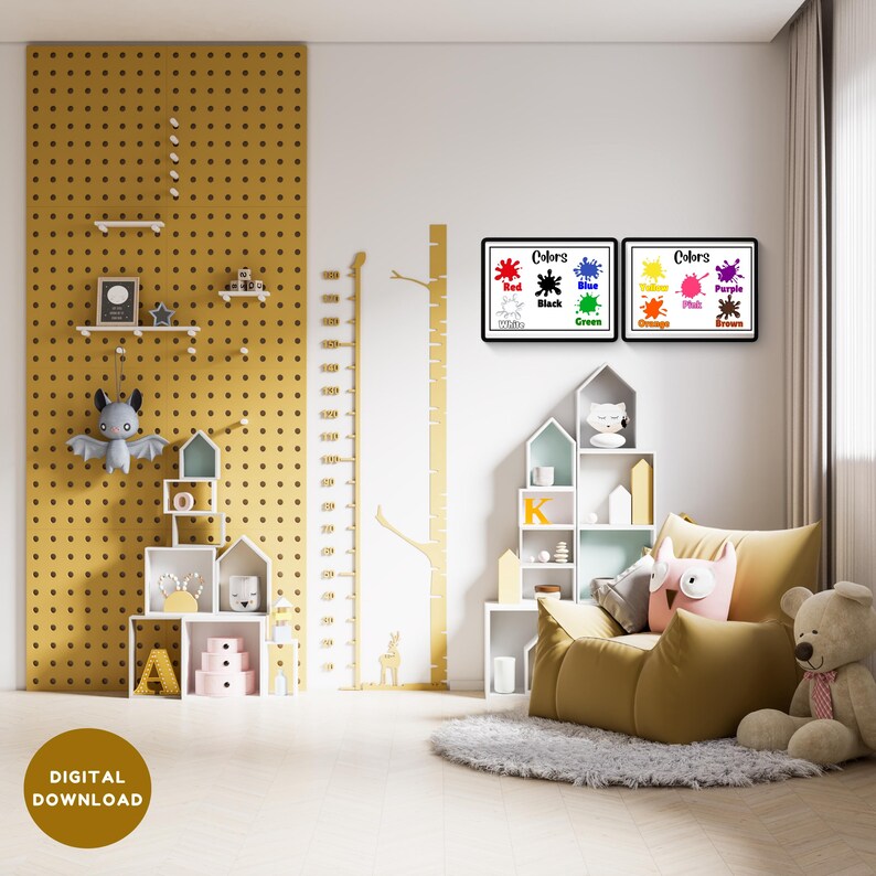 Montessori Colors Educational Poster Set for Kids | Learn Colors ...