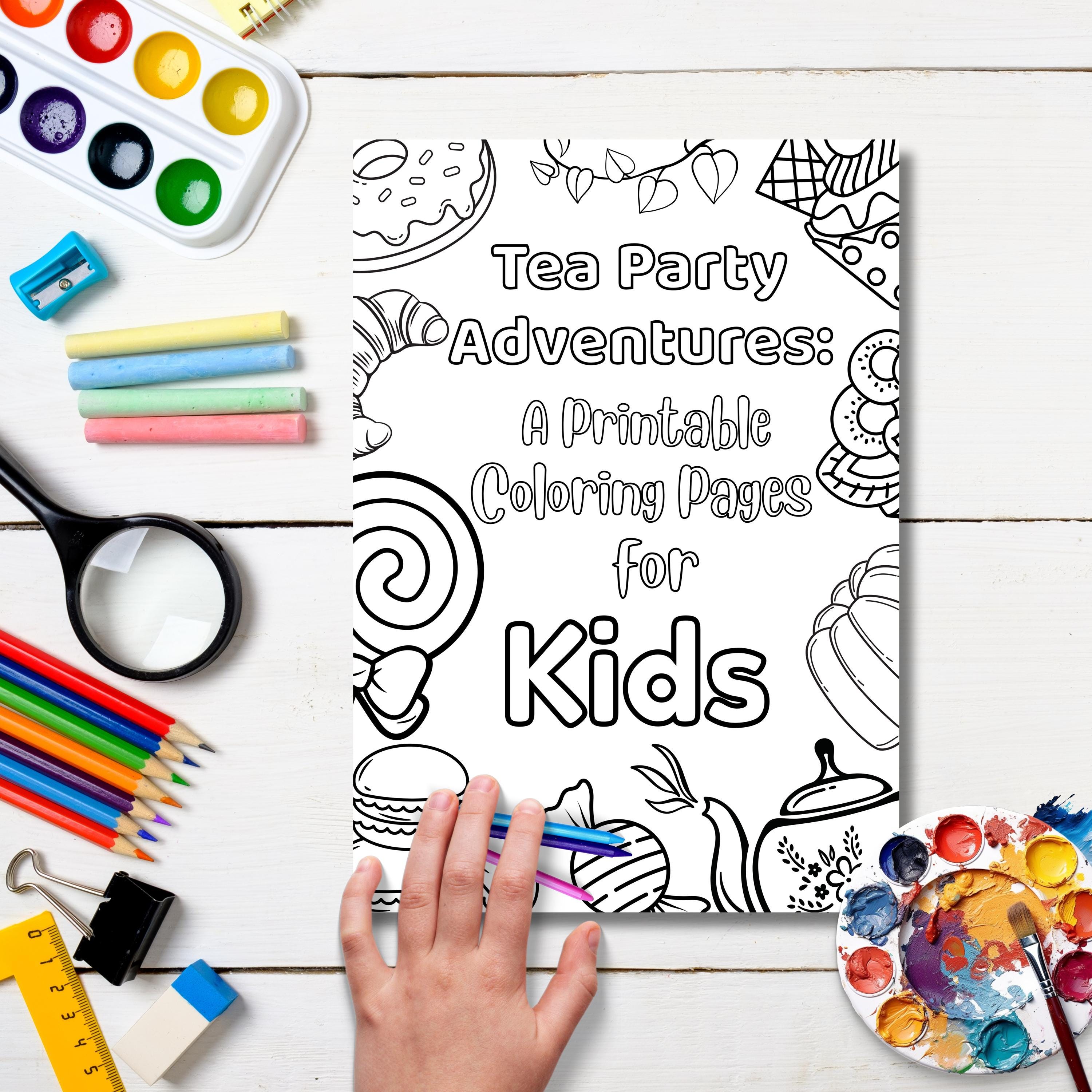 Tea Party Coloring Pages for Kids – Printable Girls Tea Party Sheets ...