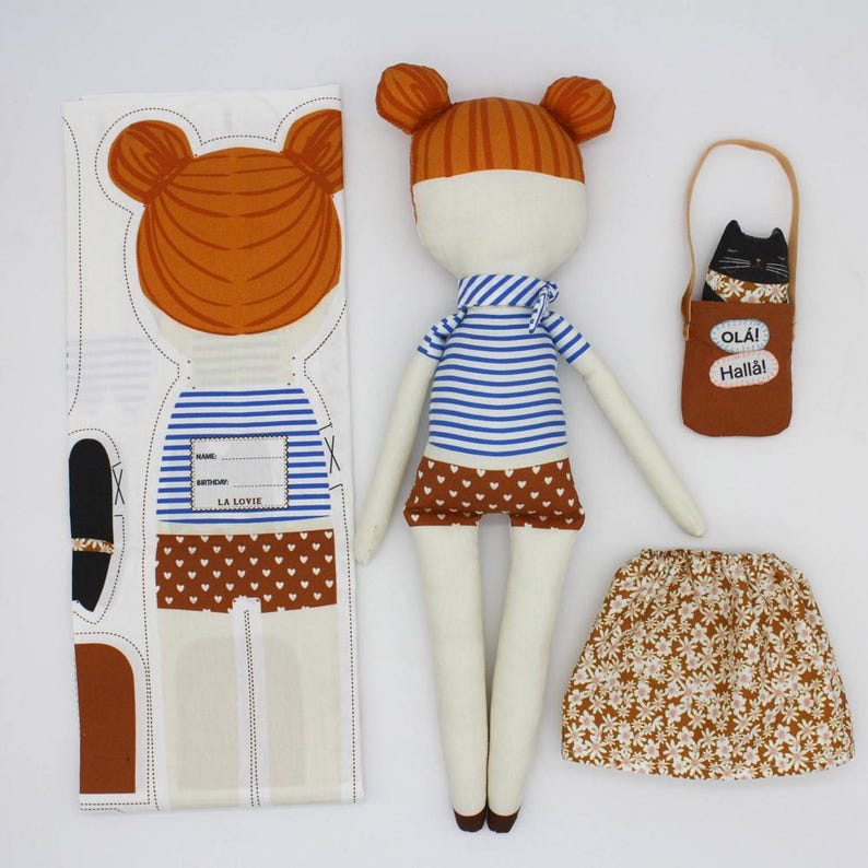 DIY Doll Cut and Sew Panel: Organic Cotton Fabric Doll Pattern - Etsy