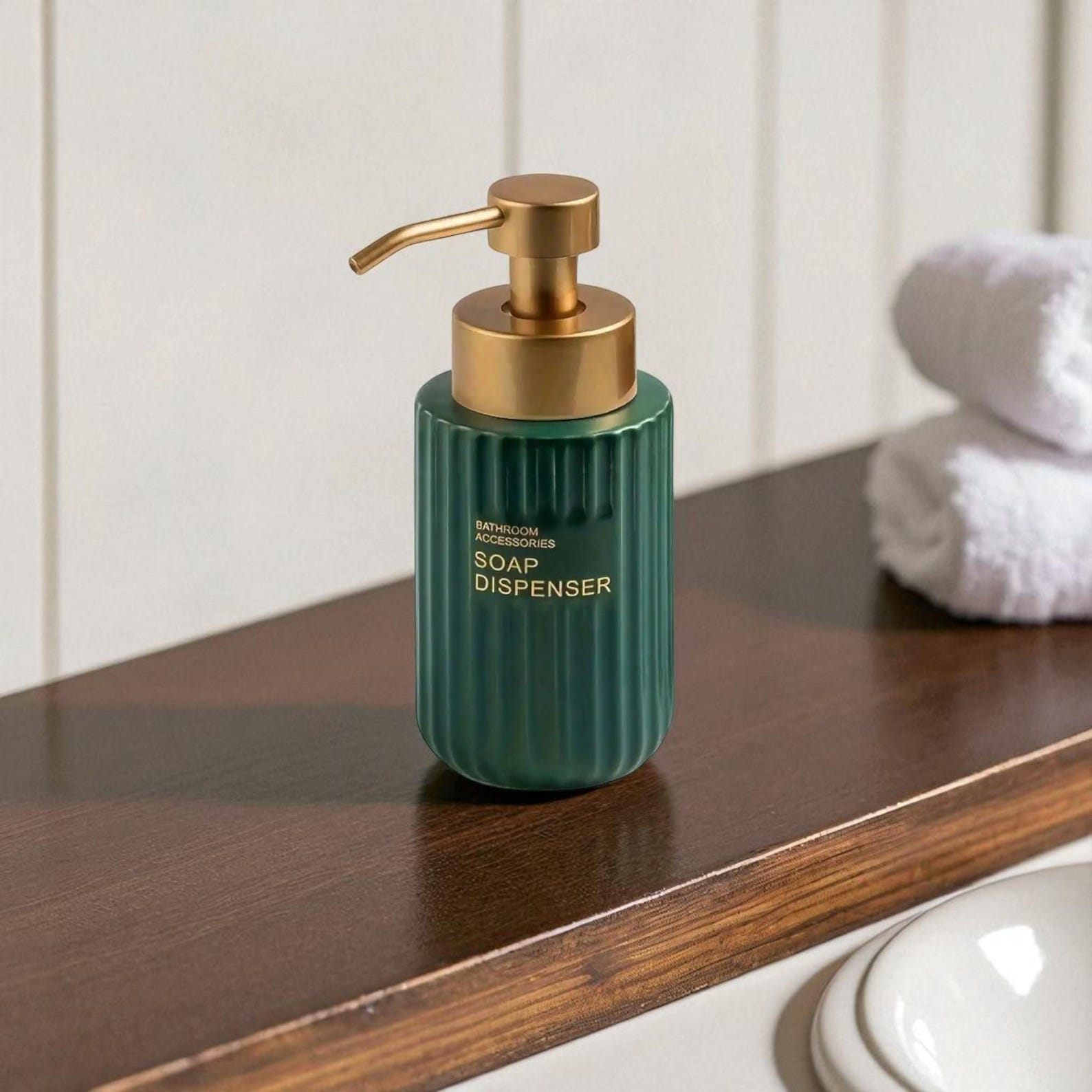 Luxury Modern Letter Ceramic Soap Dispenser – Refillable Lotion Bottle ...
