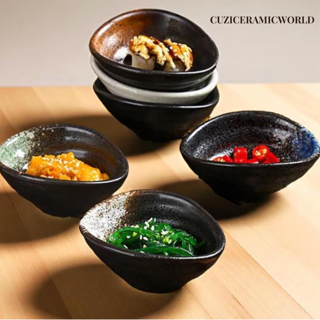 Luxury Mini Ceramic Dipping Bowls – Japanese Style Condiment Dishes ...