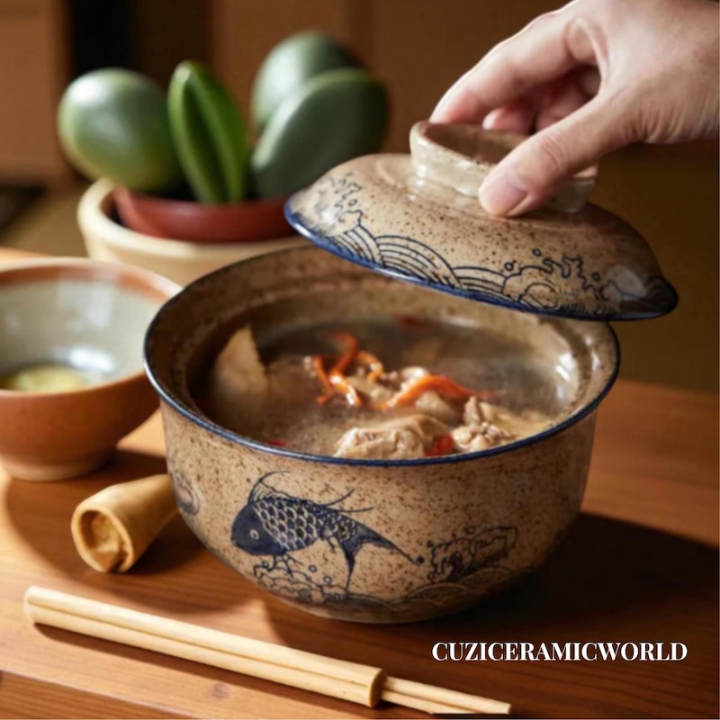 Ceramic Asian Art Bowl - Etsy