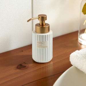 Luxury Modern Letter Ceramic Soap Dispenser – Refillable Lotion Bottle ...