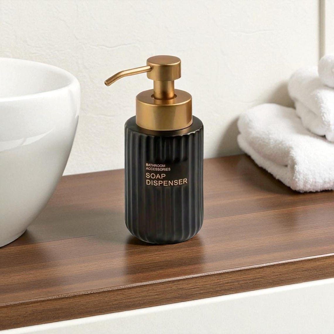 Luxury Modern Letter Ceramic Soap Dispenser – Refillable Lotion Bottle ...