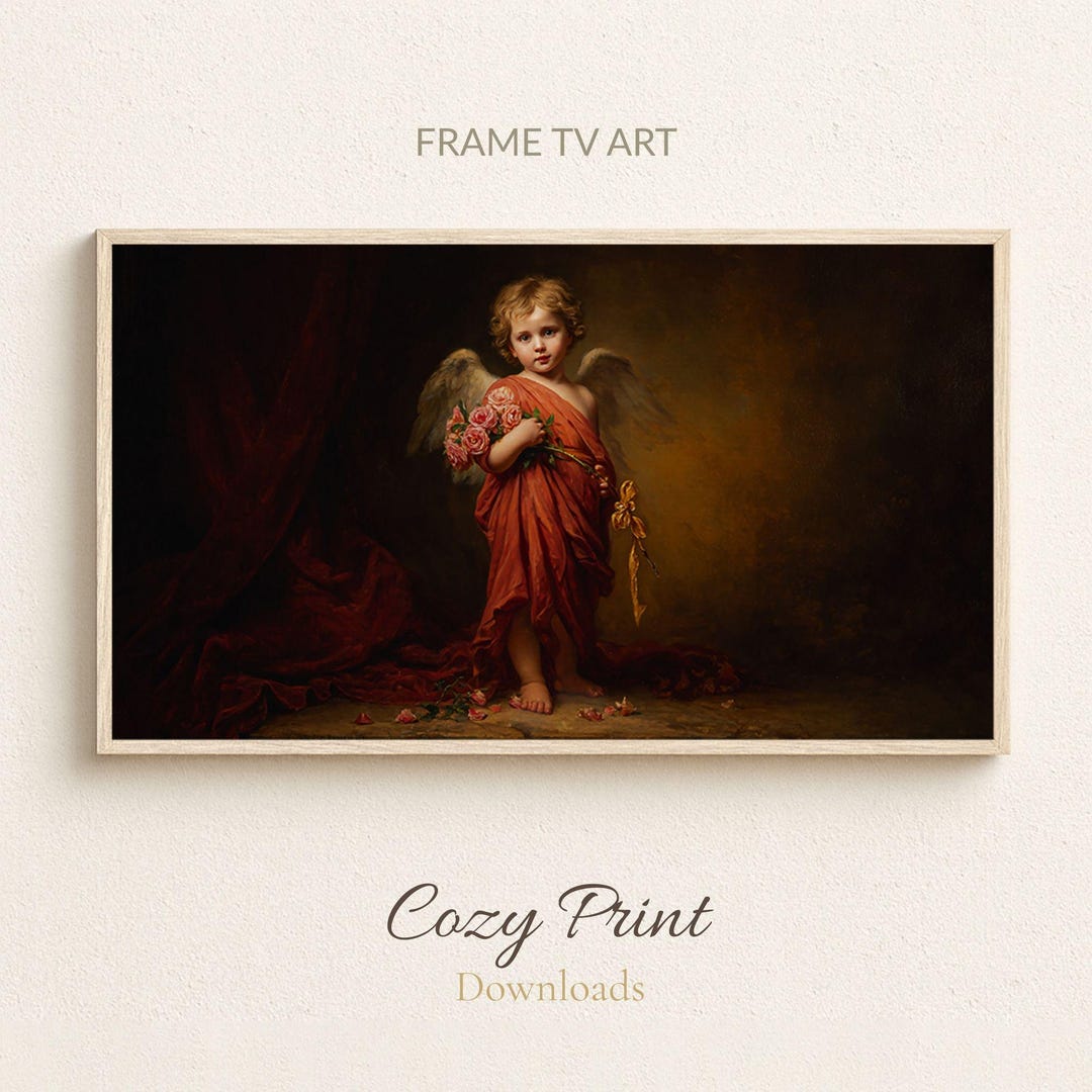 Frame TV Art | Romantic Angel Painting | 4K Digital Download - Etsy