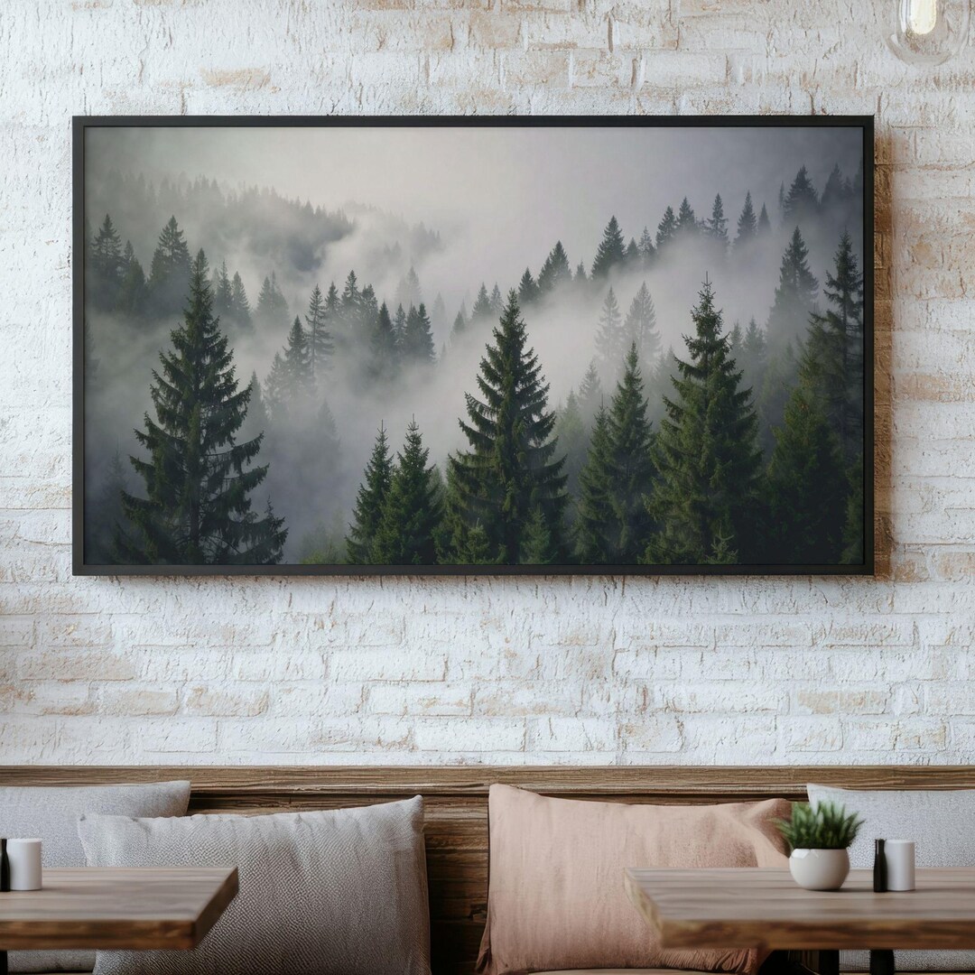 Evergreen Forest Frame TV Art: Misty Landscape (digital Download) - Etsy