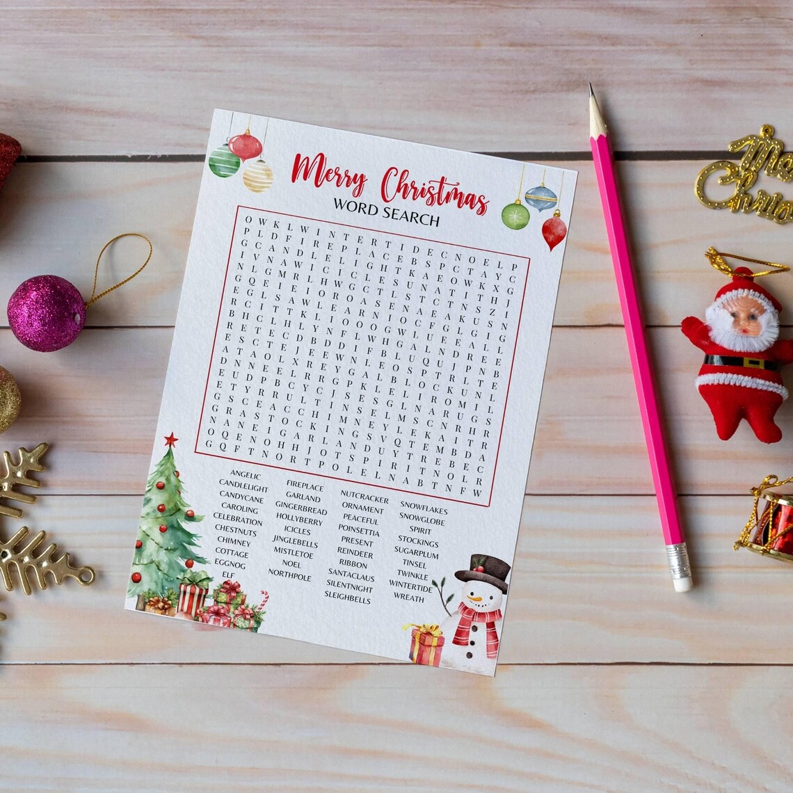 Christmas Word Search Game | Holiday Printable Activity | Kids ...
