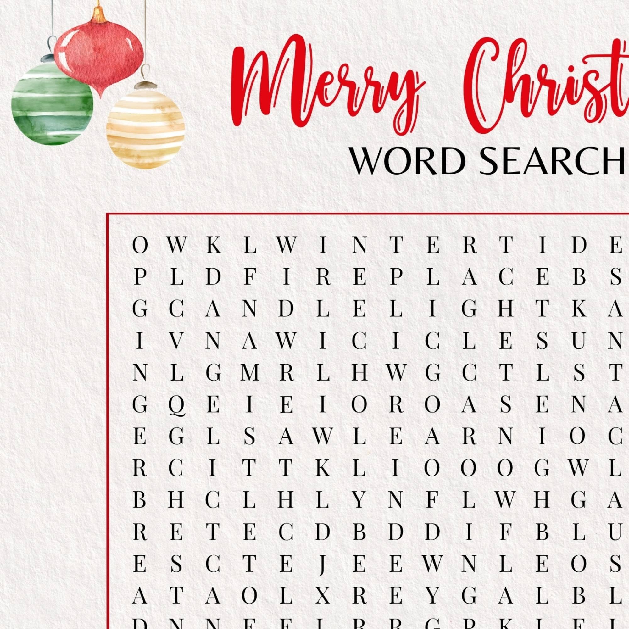 Christmas Word Search Game | Holiday Printable Activity | Kids ...