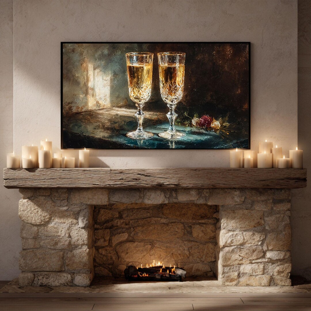 Champagne Glasses Frame TV Art | Champaign Painting Screensaver Party ...