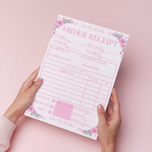 Flower Order Receipt for Florist Business Owners Printable Organization ...