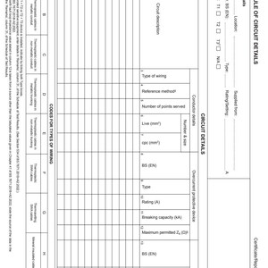 Electrical Installation & Inspection Forms BS 7671 2018 and A2 2022 ...