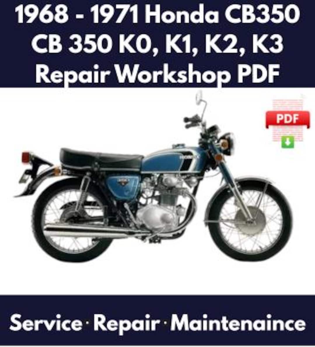 1968 - 1971 Honda CB350 CB 350 K0, K1, K2, K3 Repair Workshop | PDF - Etsy