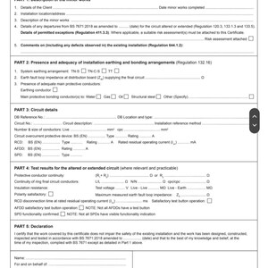 Electric Certificate & Reporting EIC, EICR, Minor Works BS7671 PDF ...