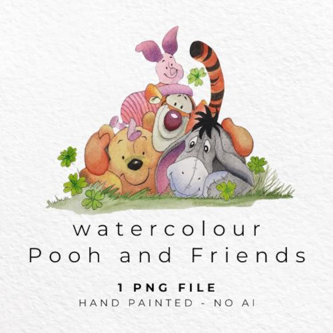 Watercolor Pooh and Friends PNG, Pooh Bear Clipart, Eeyore Clip Art ...