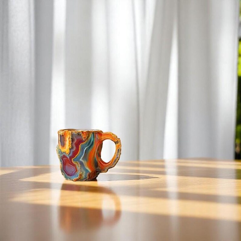 Crystal Resin Mug Mineral Cup Desk Decor Faux Gemstone Coffee Mug ...