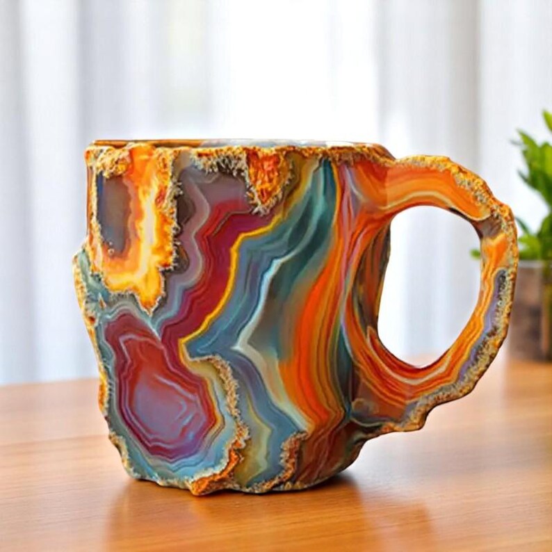 Crystal Resin Mug Mineral Cup Desk Decor Faux Gemstone Coffee Mug ...