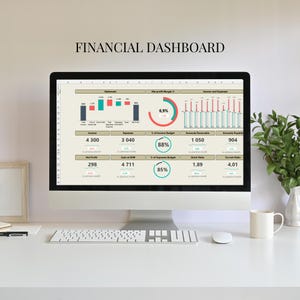Financial Dashboard Template | Excel Income, Expense & Budget Tracker ...