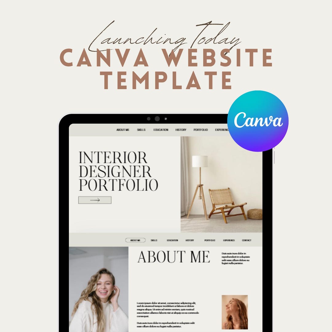 Canva Website Template – Interior Designer Portfolio | Editable ...