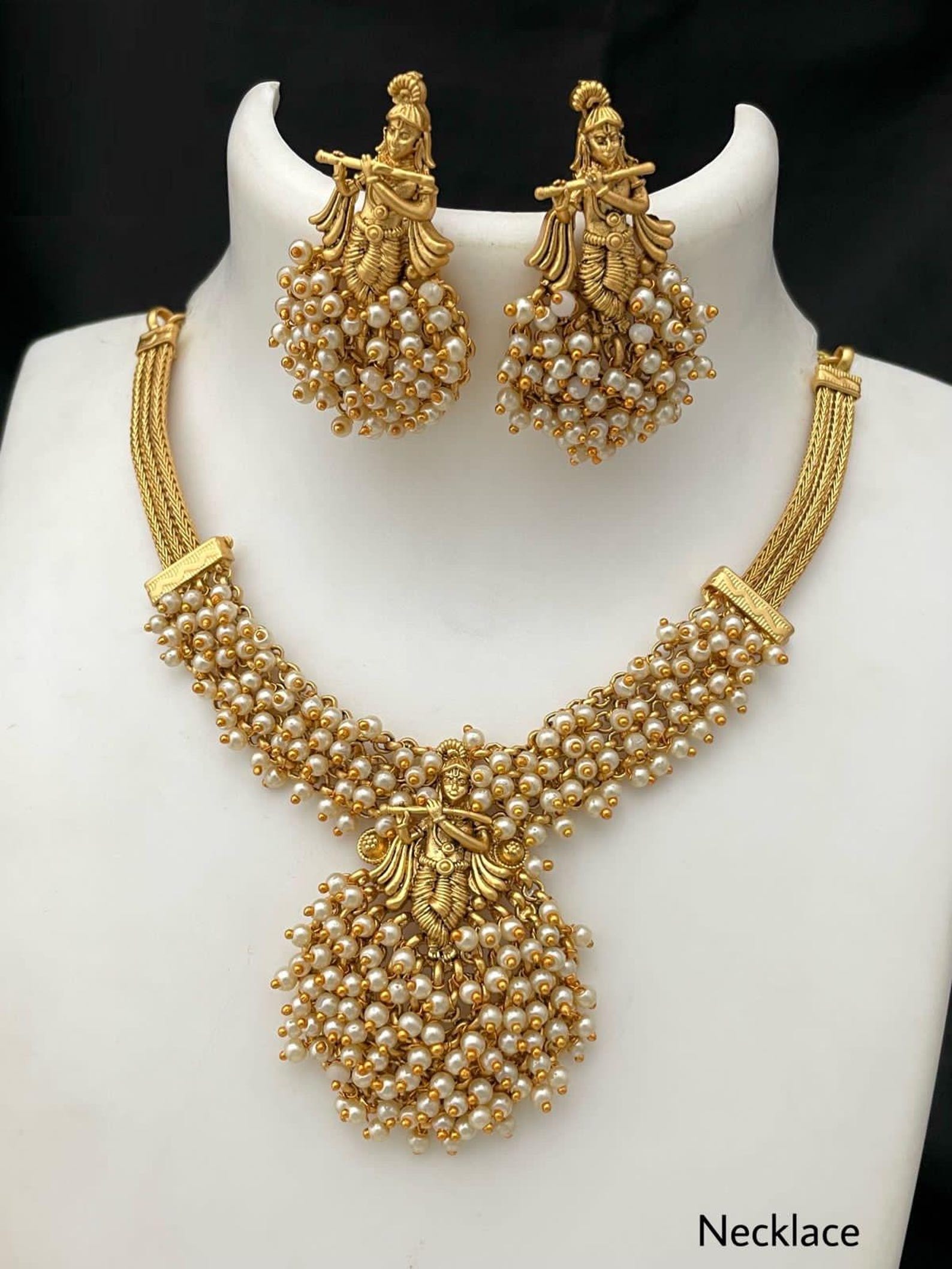 Matte Finish Krishna Neck Set With Beautiful Earring - Etsy