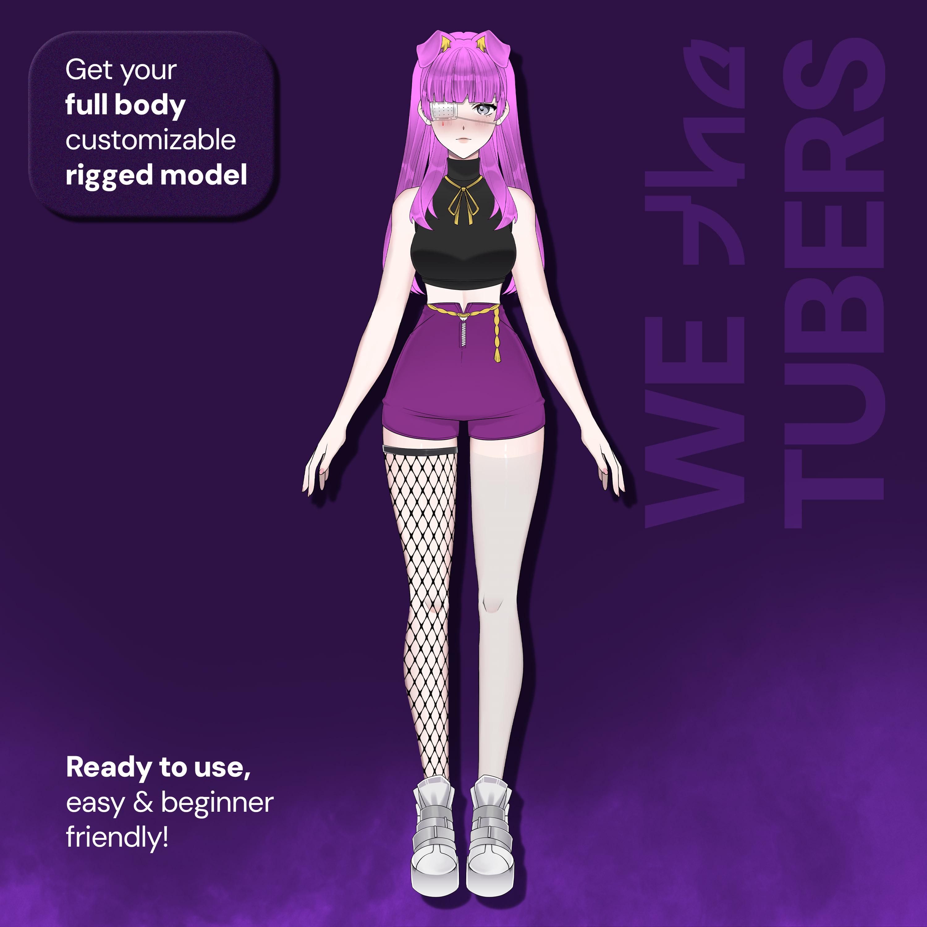 Customizable Live2d Vtuber Model Premade Fully Rigged Vtuber Asset - Etsy