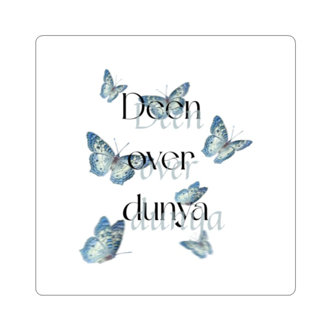 Deen Over Dunya Butterfly Sticker | Islamic Phrase, Pastel Blue ...