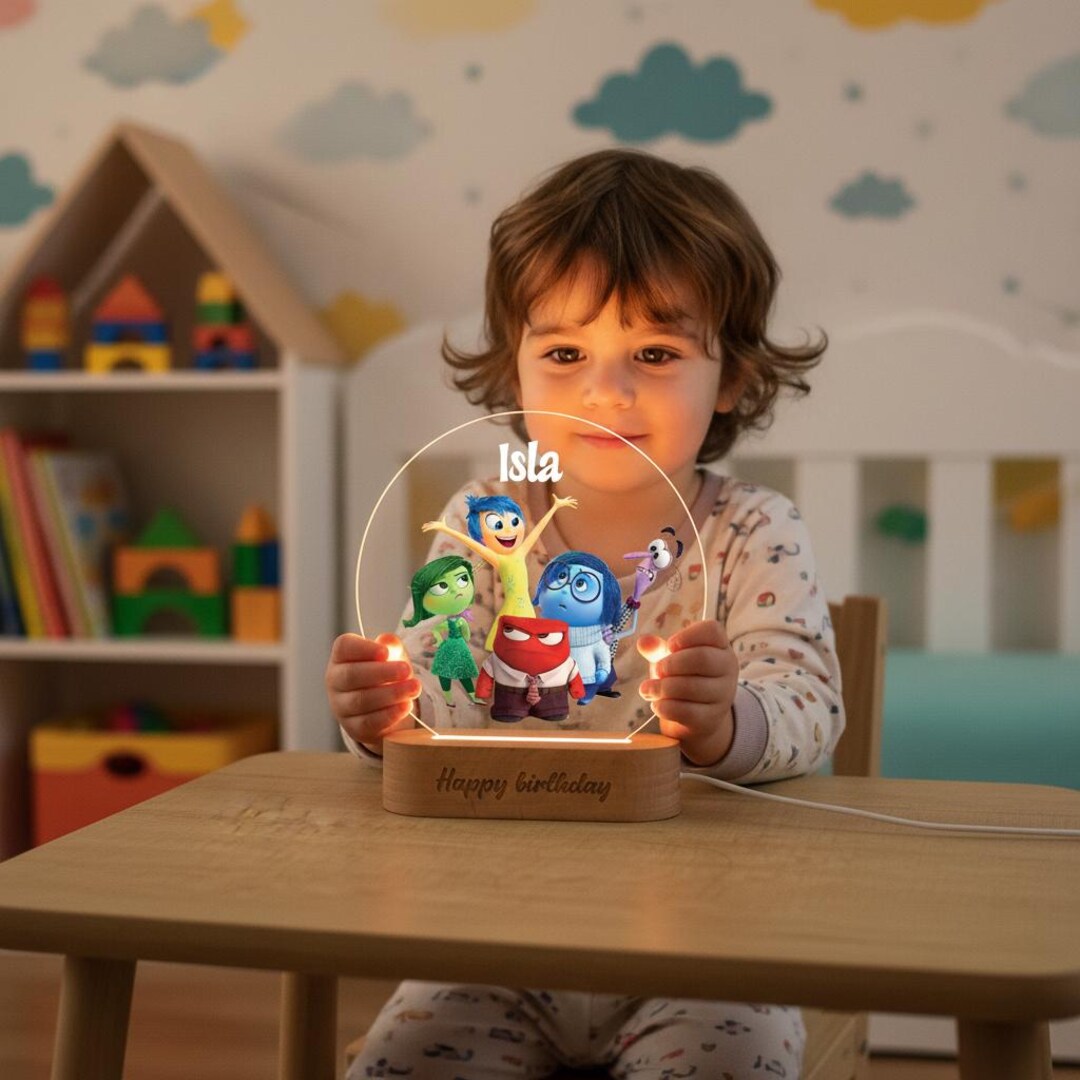 Personalized Inside Out 2 Characters Night Light, Custom Name Inside ...