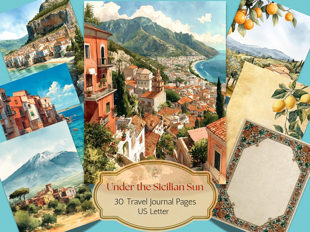 Under the Sicilian Sun - Sicily Printable Travel Journal Pages, 30 ...