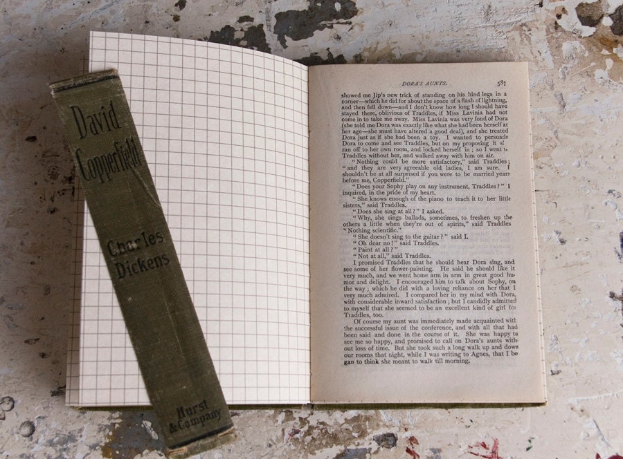 1900s DAVID COPPERFIELD Vintage Grid Lined Journal Notebook - Etsy