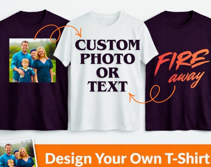 Custom Photo Text T-shirt – Personalized Unisex Cotton Tee – Your ...