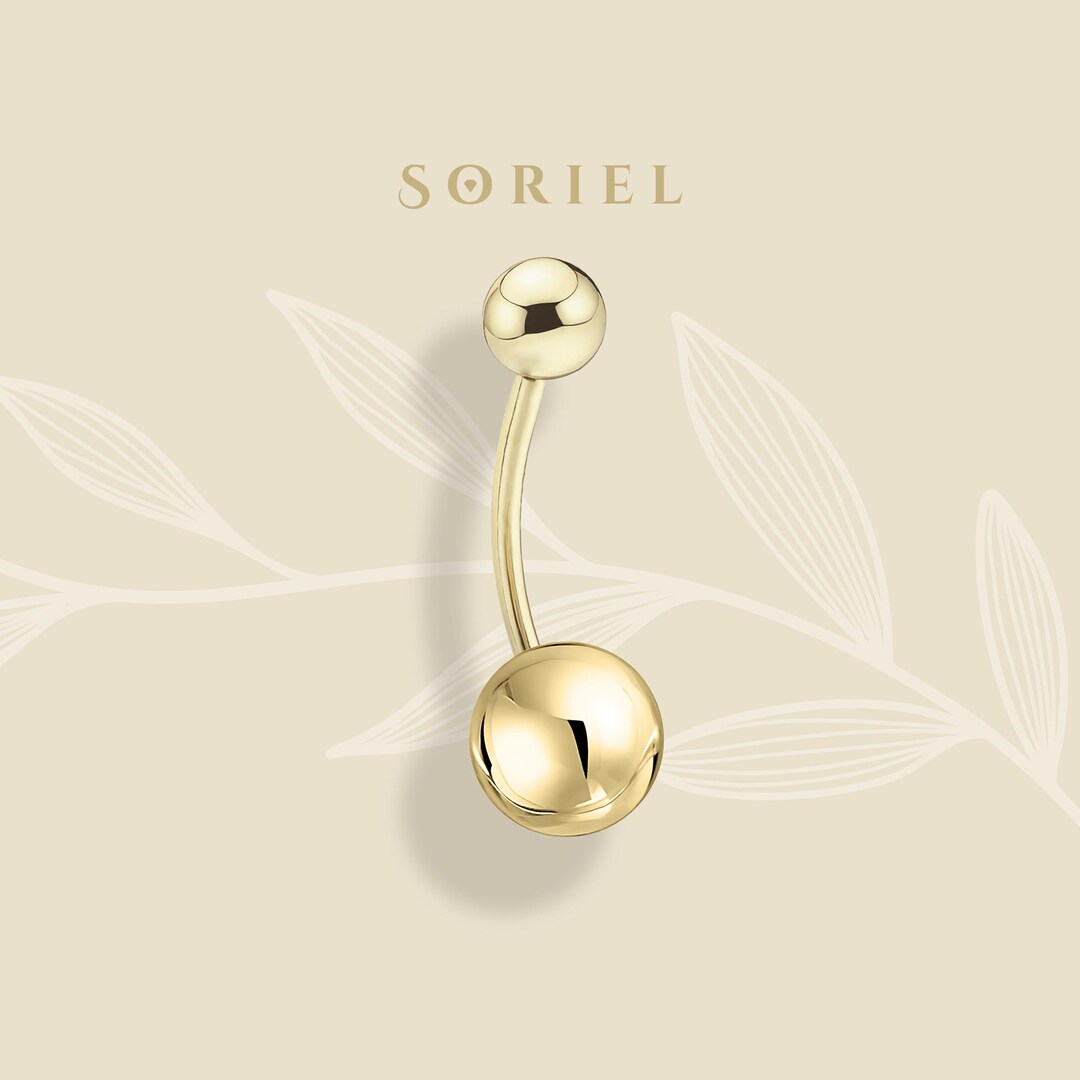 14K Gold Navel Body Button Minimalist Clicker Real Ring Jewelry - Etsy