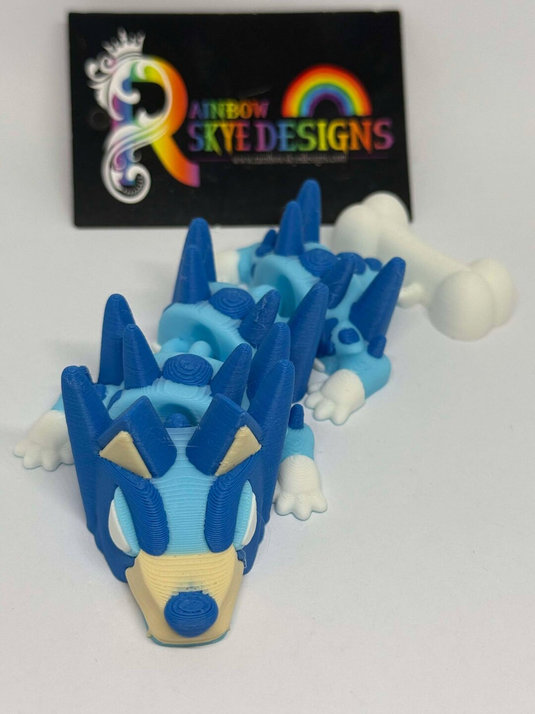 Bluey Dog Dragon 3D Printed 13cms - Etsy UK