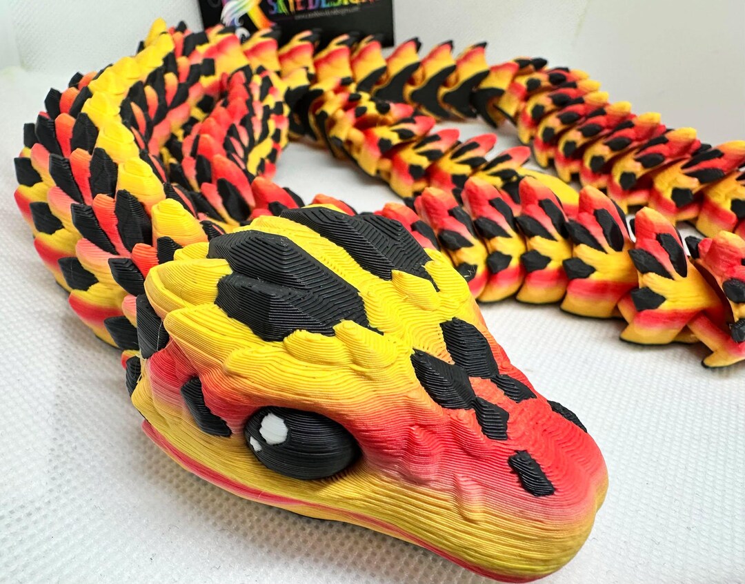 Articulated Fire Snake 3D Printed - Etsy