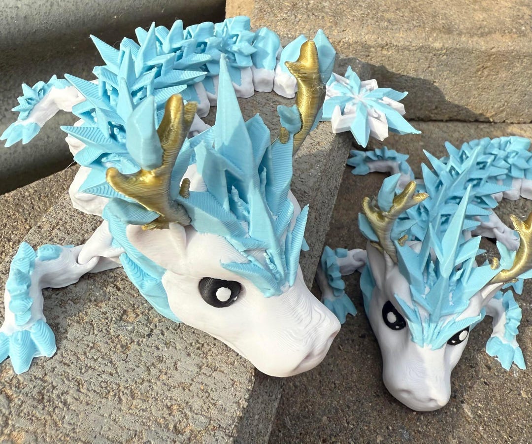 Articulated Blue Winter Dragon 3D Printed - Etsy