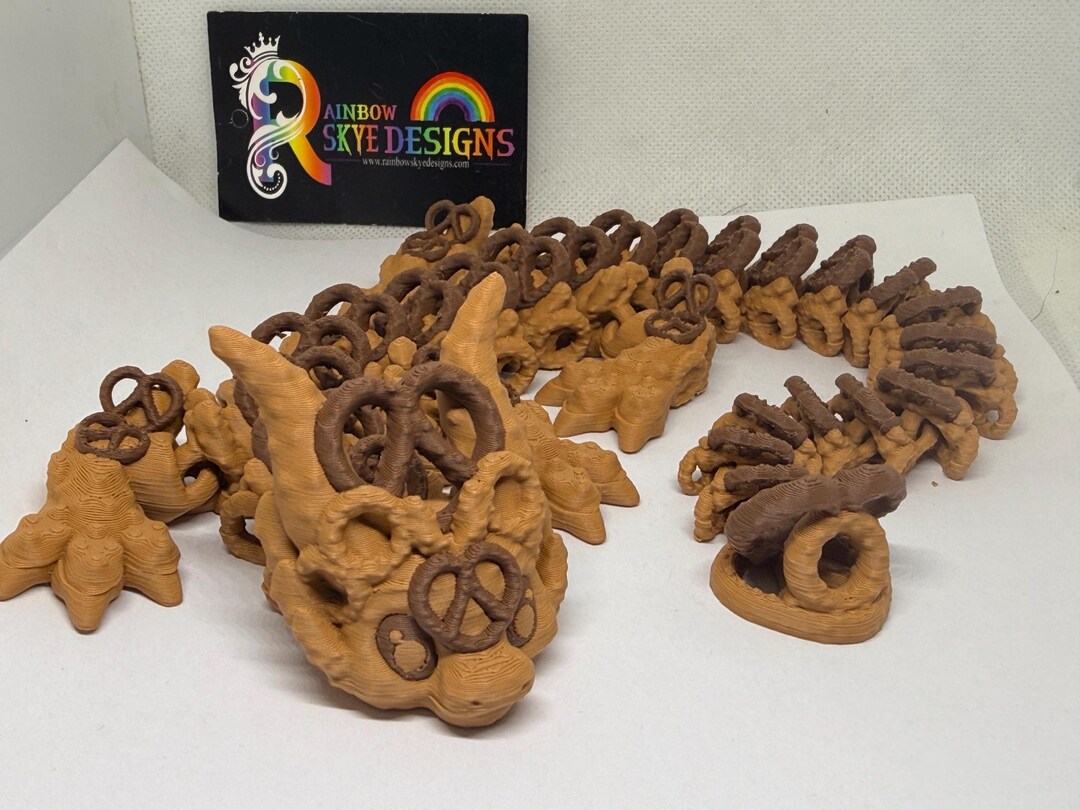 Pretzel Dragon – Fantasy 3D Dragon - Etsy