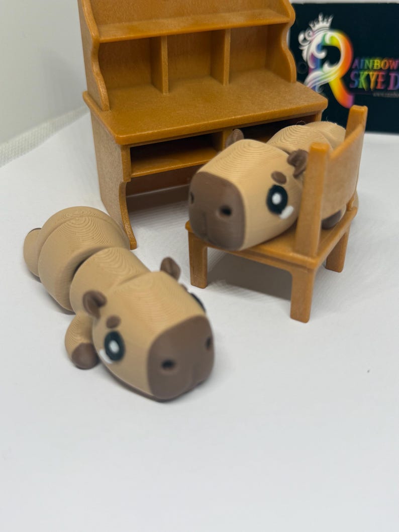 3D Printed Camping Capybara Diorama: Collectible Nature Scene - Etsy