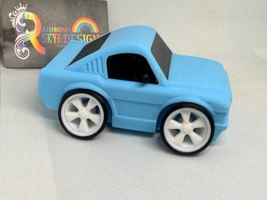 Tooned Blue Muscle Car – 3D Printed Collectible Car Figurine - Etsy