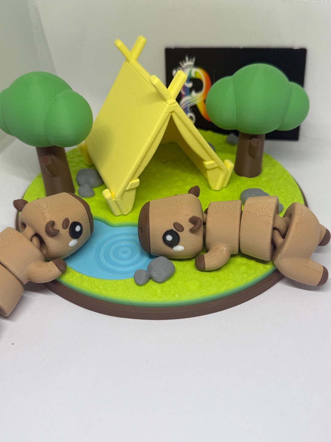 3D Printed Camping Capybara Diorama: Collectible Nature Scene - Etsy