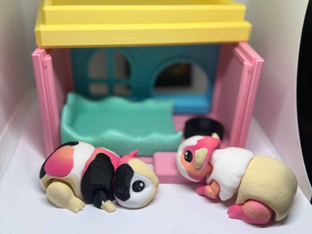 3D Printed Hamster Playset – Colorful Articulated Pet Figures With Tiny ...