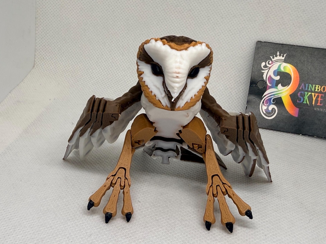 Mini Articulated Barn Owl – 3D Printed Poseable Bird - Etsy